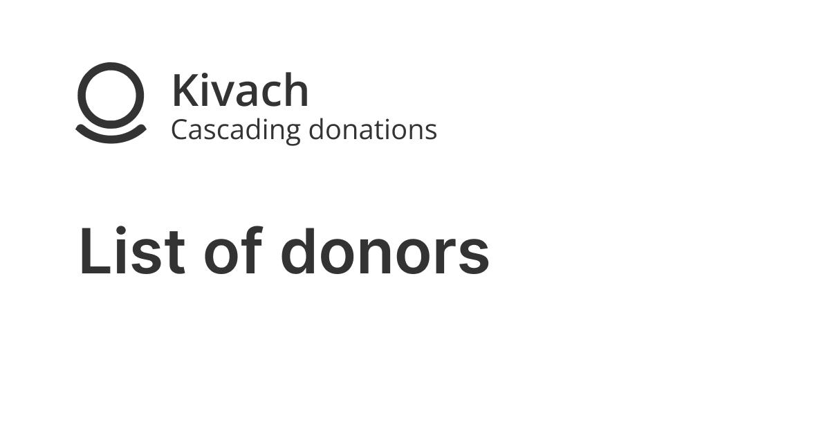 Kivach - List of donors